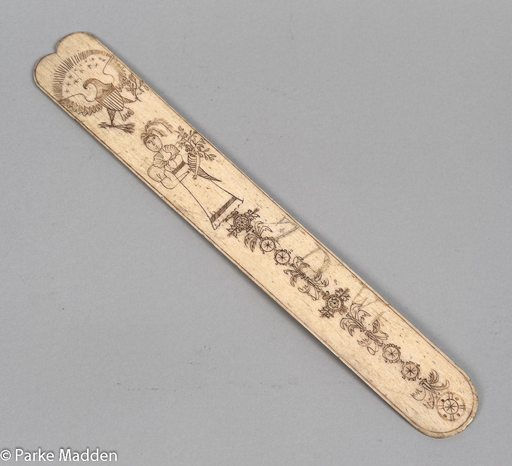 Antique Scrimshaw Whalebone Busk with Eagle – Paul Madden Antiques