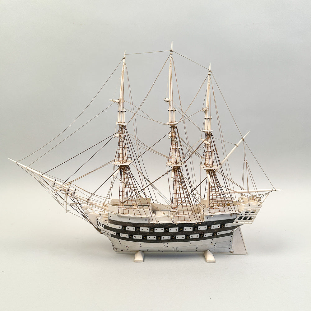 Vintage Bone Ship Model of an 18th C. Fully Rigged Warship – Paul ...