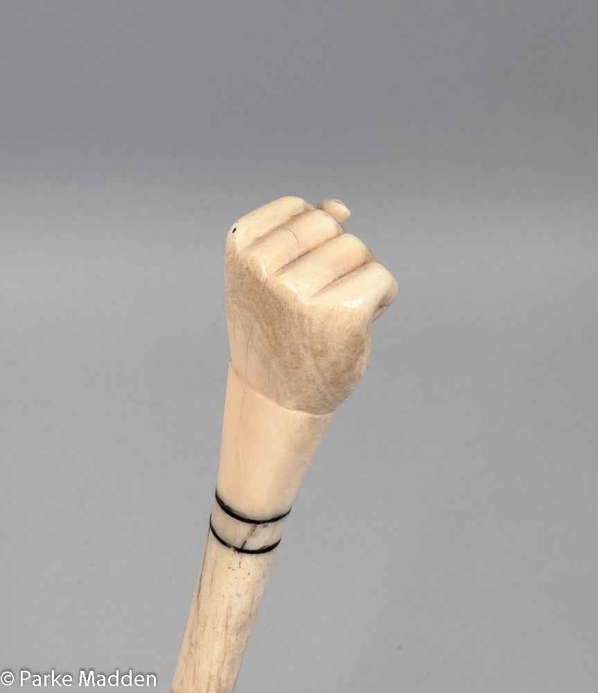 Antique American Scrimshaw Cane with Fist – Paul Madden Antiques