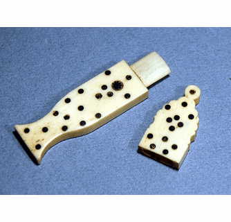 Antique carved and inlaid bone needle case – Paul Madden Antiques