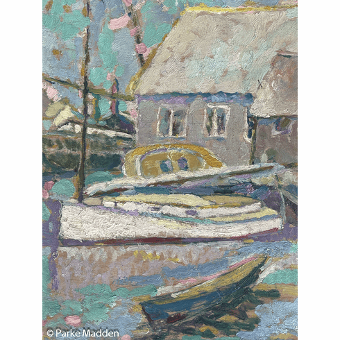 Capt. Adams Boathouse Painting by Katherine Pagan 1929 – Paul Madden ...
