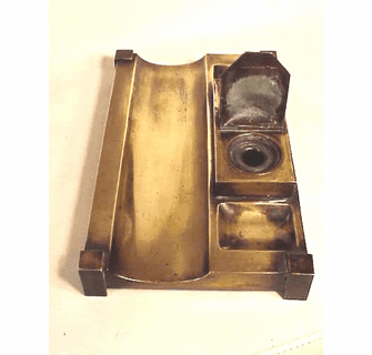 Handsome antique brass double ink stand – Paul Madden Antiques