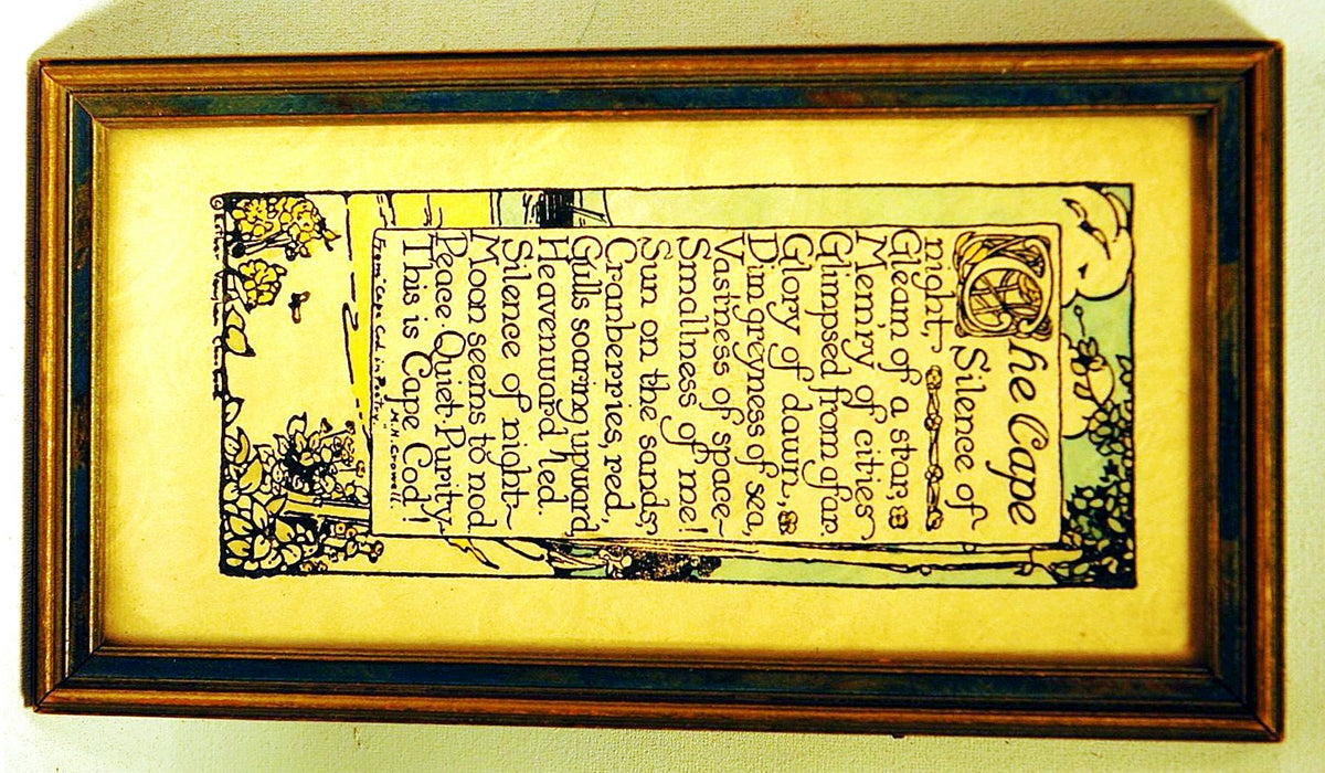 Miniature antique print of Cape Cod poem – Paul Madden Antiques