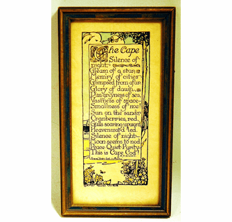 Miniature antique print of Cape Cod poem – Paul Madden Antiques