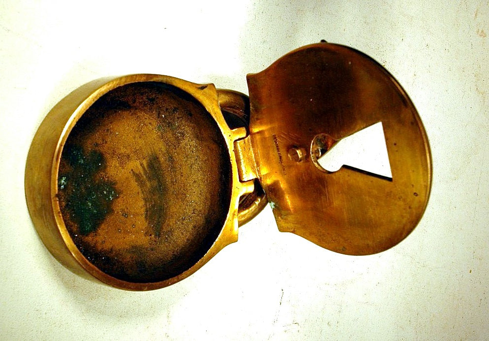 Unusual cast brass faux lock ash tray – Paul Madden Antiques