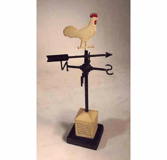 Vintage cast metal miniature weathervane on stand – Paul Madden Antiques