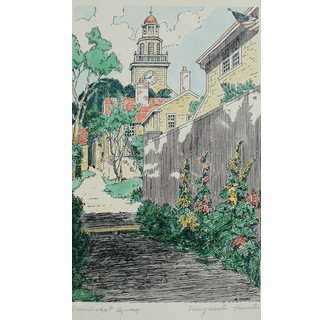 Vintage color print of Stone Alley, Nantucket – Paul Madden Antiques