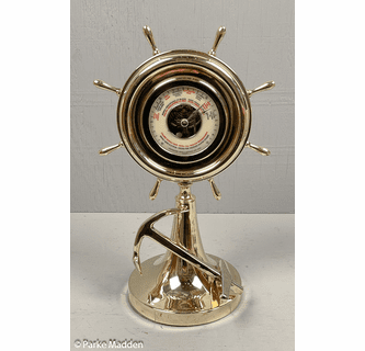 Vintage Polished Brass Watrous Ship's Wheel Barometer – Paul Madden ...