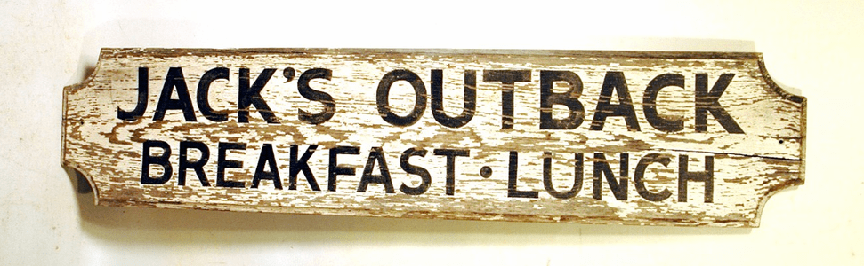 Vintage sign from Cape Cod "JACK'S OUTBACK" – Paul Madden Antiques