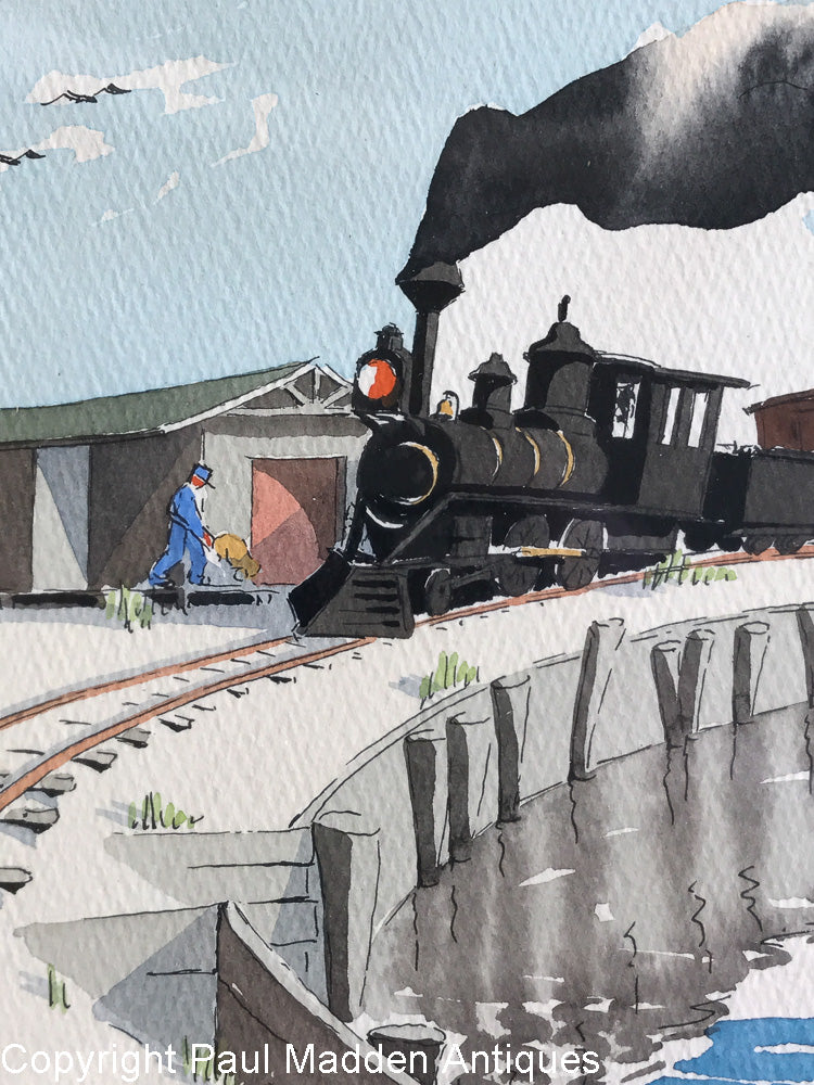 Vintage Watercolor of Nantucket Railroad by D.R. Beers – Paul Madden ...